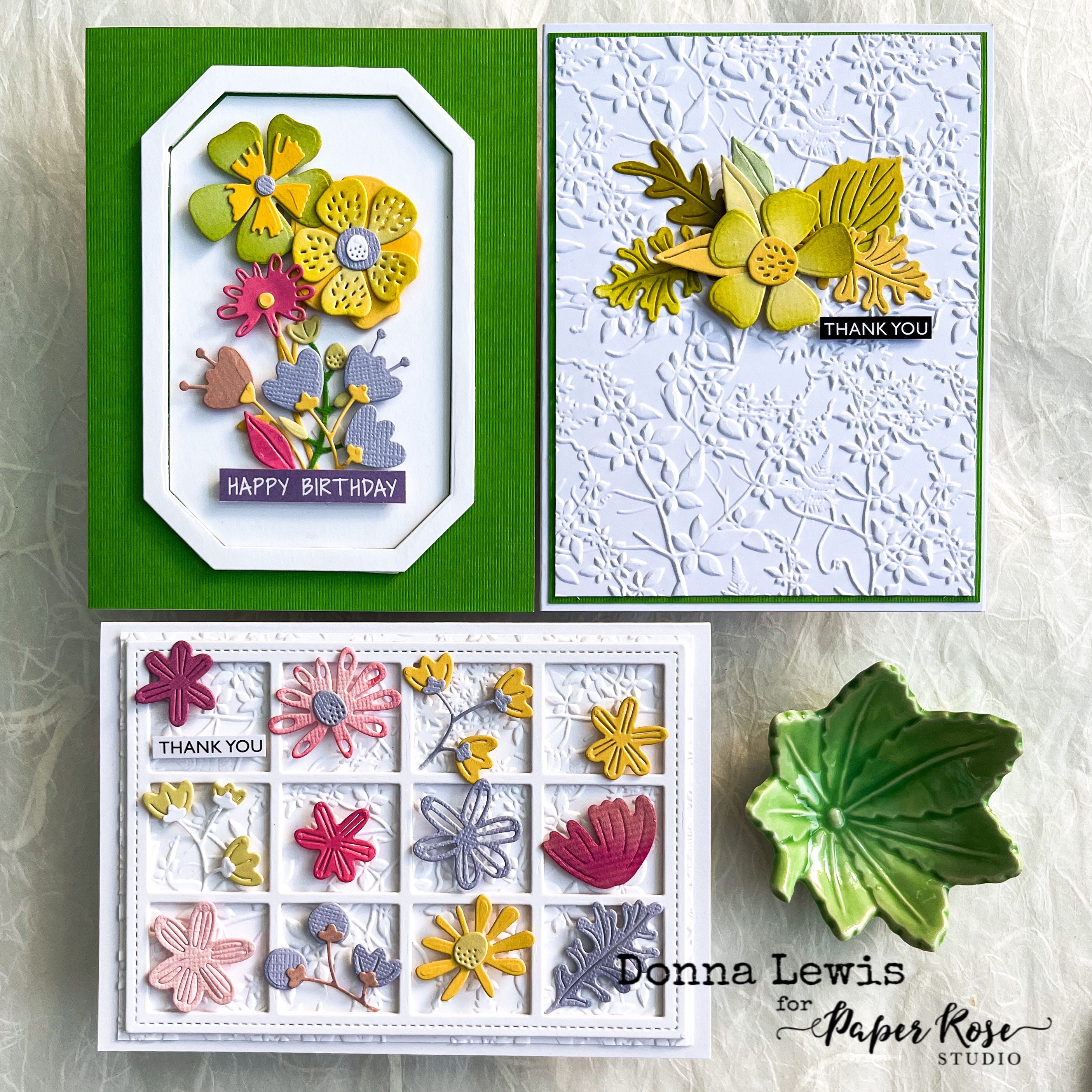 floral dies – three ways – Donna is Playing Paper